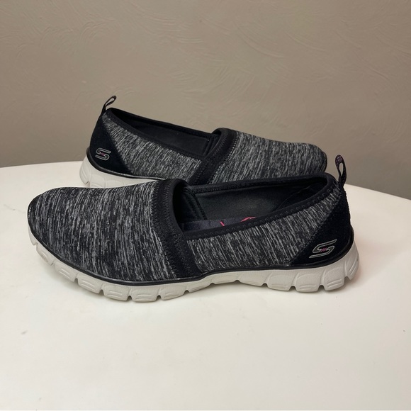 Skechers | Shoes | Skechers Ez Flex 3 Loafers Slip On Shoes Black Gray ...